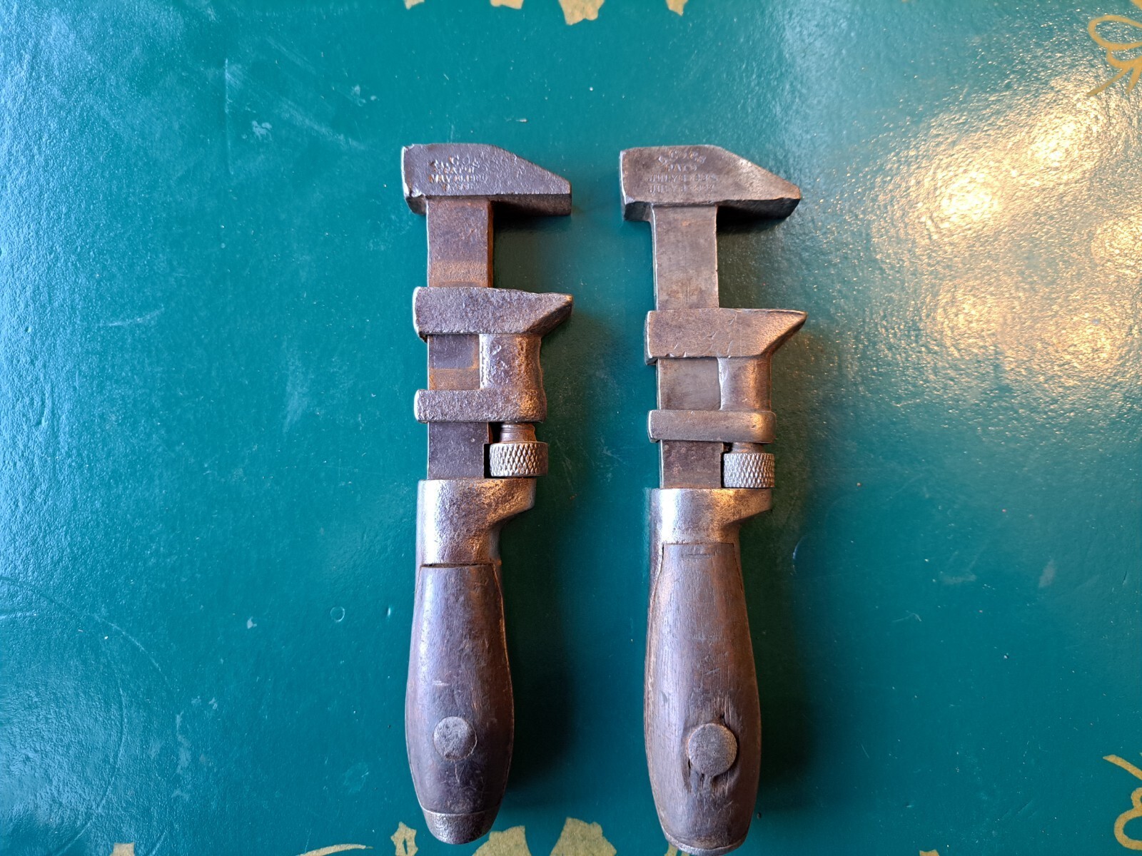 2 Old 1880 & 1900 Pat L COES Co Adjustable Monkey Wrench 6.5" Antique ...