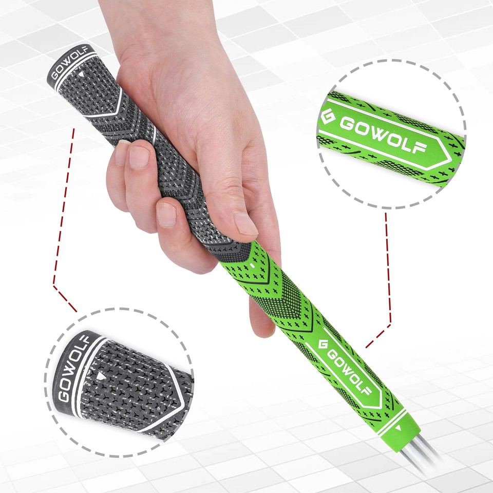 Gowolf Golf Grip 13 Pack Cord Rubber Multi-compound Golf Driver Irons ...