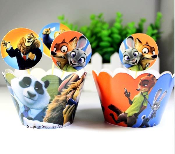 ZOOTOPIA cupcake wrappers and toppers - Pack of 12 **AU SELLER! | eBay
