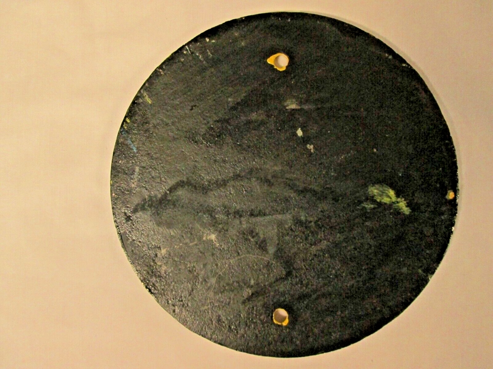 CAST IRON YELLOW BLACK RAILROAD CROSSING ROUND SIGN SMALL DEPOT TRAIN ...