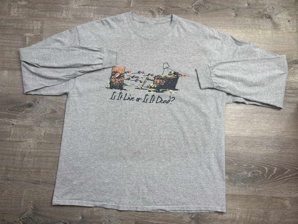 Vintage 90s Grateful Dead “Is It Live Or Is it Dead?” L/S T-Shirt Grey ...