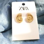 Zara Gold Shell Spiral Earrings Chic Statement Jewelry Trendy ...