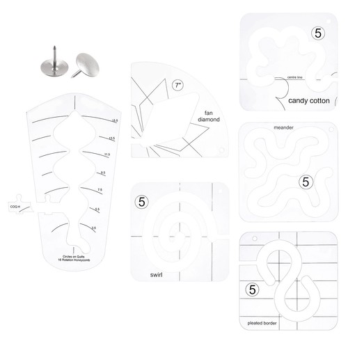 6pcs Free Motion Quilting Template Frame Acrylic Sewing Ruler Templates ...