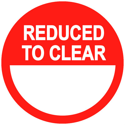 Blank Reduced To Clear Price Point Stickers Sticky Swing Tag Labels ...