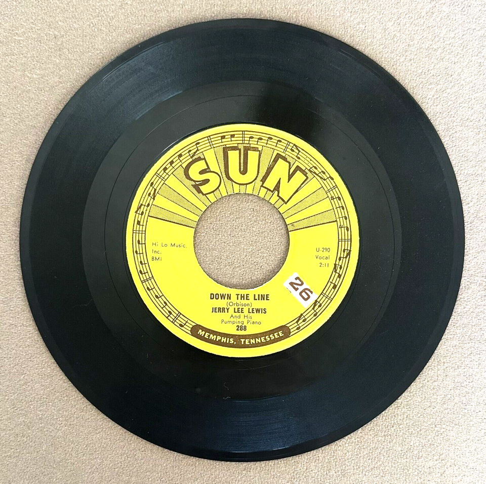 RARE FIND! 1958 JERRY LEE LEWIS SUN RECORDS 45 RPM SINGLE RECORD ...