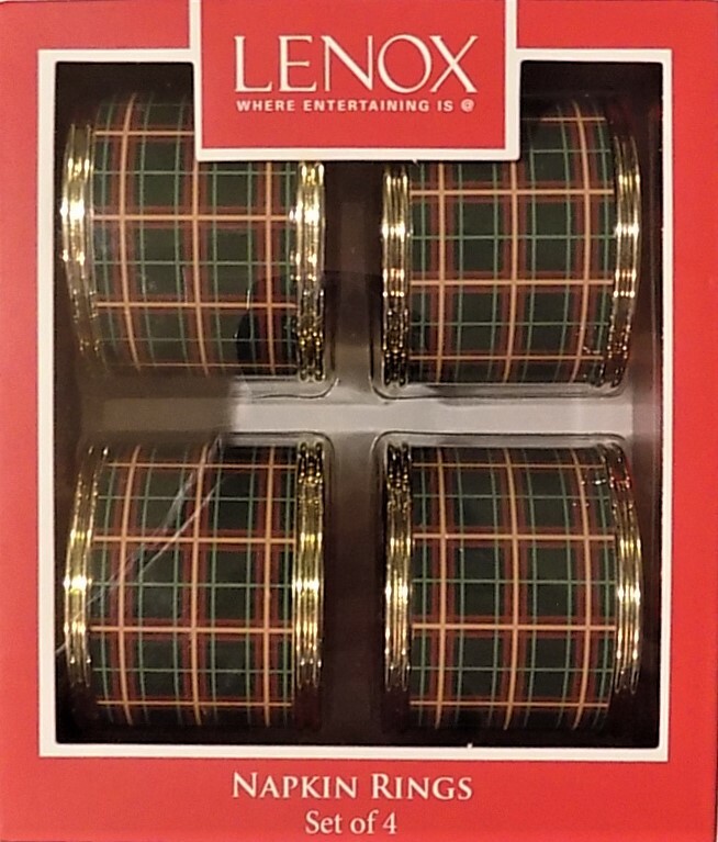 Lenox Nouveau Plaid Napkin Rings ~~ Set of 4 ~~ Holiday Must-Have | eBay