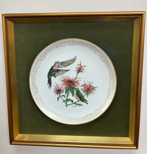 Beautiful Custom Framed Boehm Hummingbird Porcelain Collector Plate Set ...