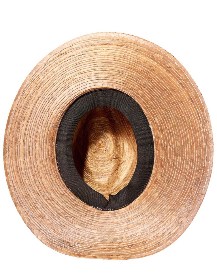 Mexican Palm Leaf Straw Indiana Wide Brim Hat, Dark Tan w/Grommets ...