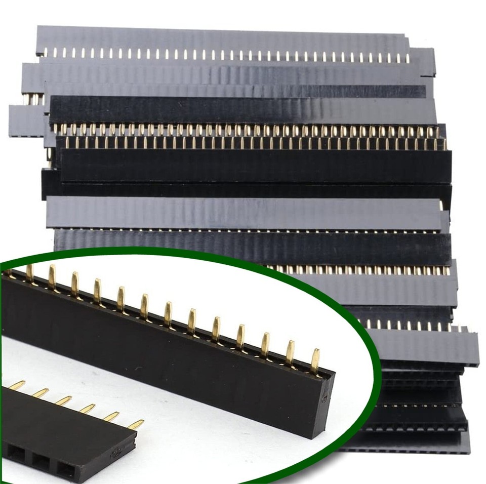 10PCS 40Pin Female 2.54mm Single Row Straight Pin Header Strip - PCB ...