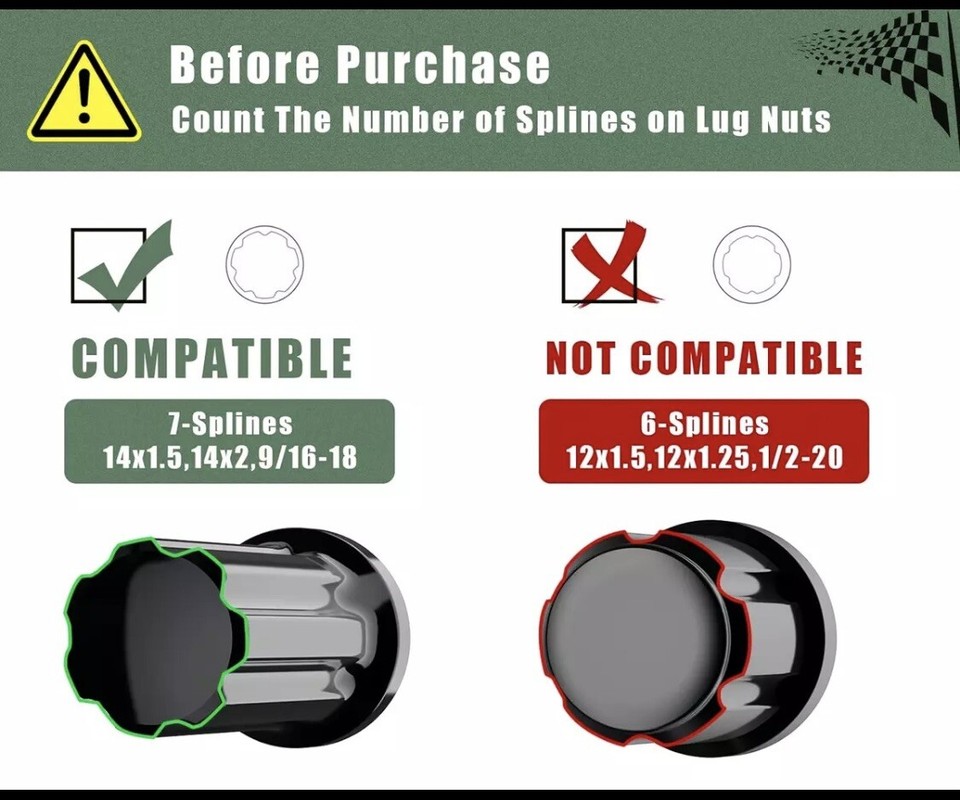 7 Spline Lug Nuts Key Tuner Large Socket Lugnuts Tool for Wrench with ...