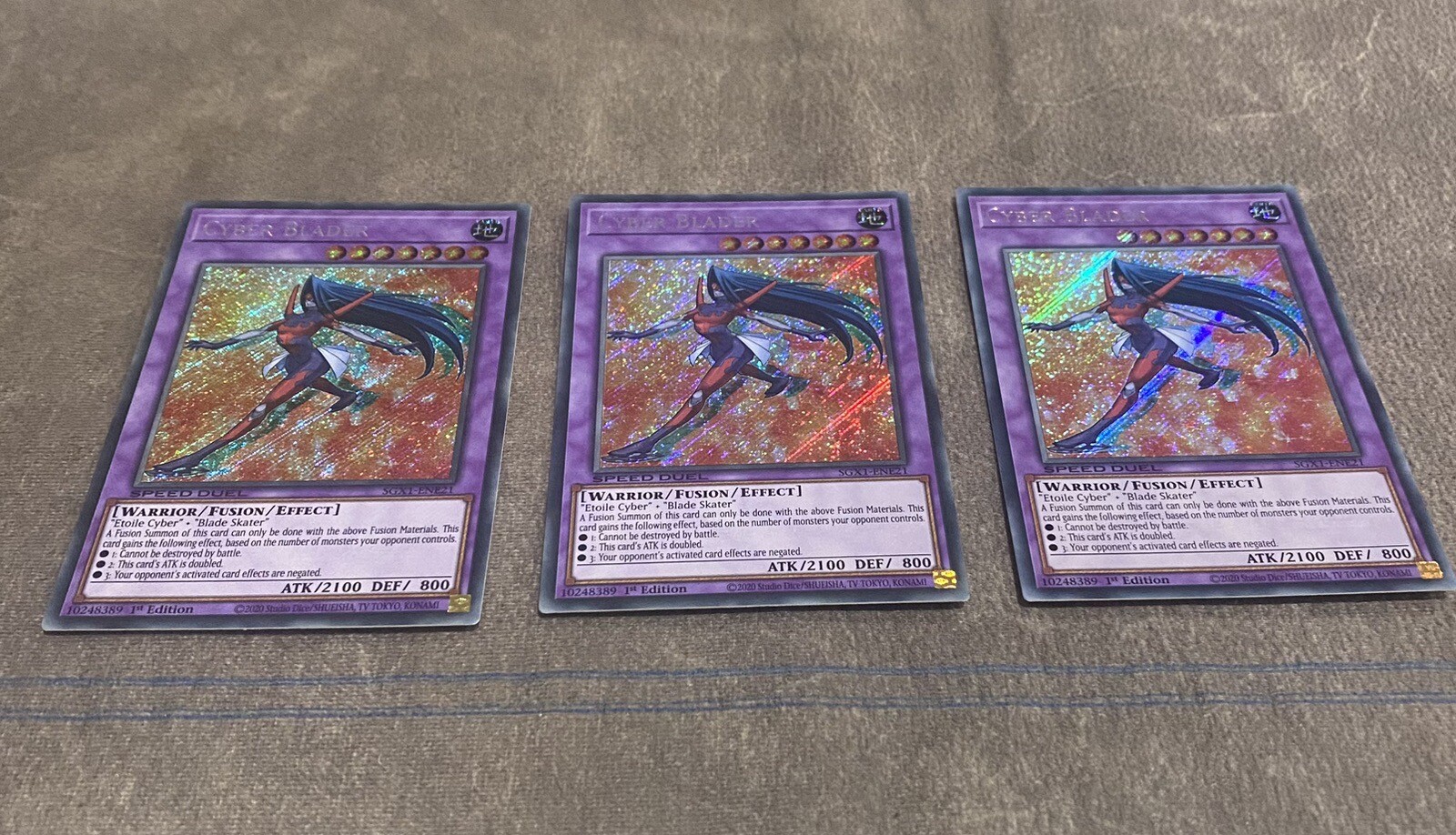 🔥 YUGIOH TCG SGX1-ENE21 3x Cyber Blader Secret Rare 1st Ed NM SPEED ...