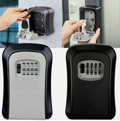 WALL MOUNTED KEY SAFE 4 DIGIT COMBINATION KEY SAFE OUTDOOR SECURITY KEY LOCK BOX | eBay UK