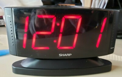 SHARP Large LED Display Digital Alarm Clock Model # SPC033 | eBay