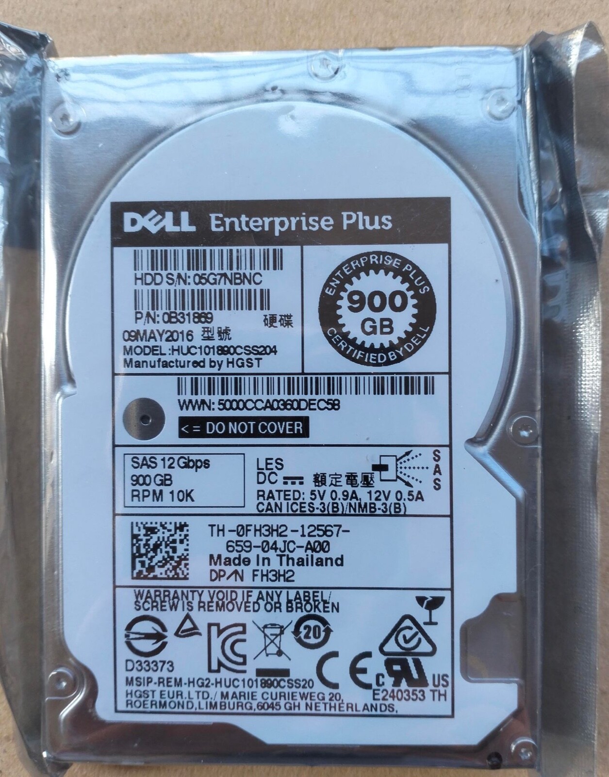 Dell 0FH3H2 900Gb SAS 10K 12Gbps 2.5" HDD Hard Disk Drive 4z for sale ...