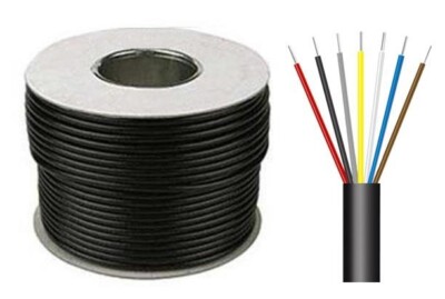 Black 0.75mm 7 Core 3187Y Round Flexible Cable flex | eBay UK