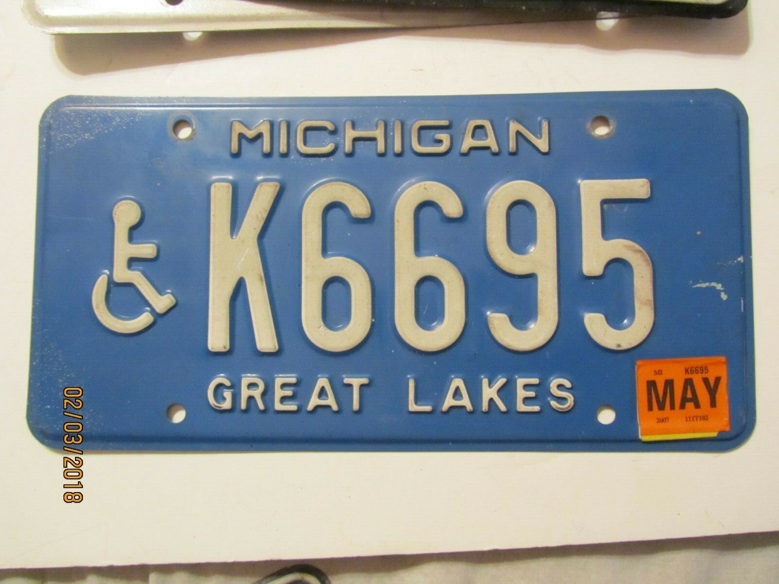 Vintage 1990's Handicap Michigan License Plate K6695 | eBay
