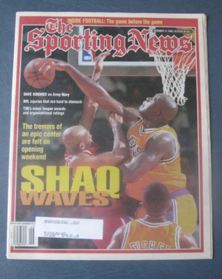 Shaquille O'Neal--Los Angeles Lakers--1996 Sporting News Magazine | eBay