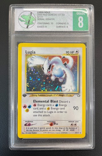 Pokemon 1st EDITION Lugia Neo Genesis Holo 9/111 near-mint Graded 8 ...
