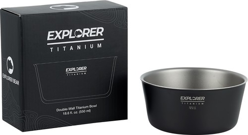 Explorer Bear Black Titanium Double-walled Camping Bowl, 18 fl oz ...