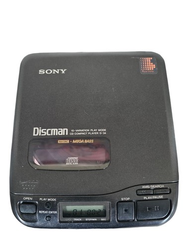 Vintage Sony Discman D-34 Portable CD Compact Player Mega Bass - TESTED ...