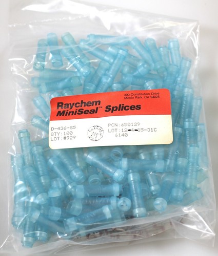(100pcs) D-436-85 Raychem MiniSeal Splice Kit Solder Sleeve Nickel ...