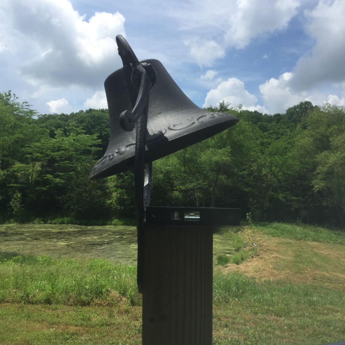 Large Antique Farm Bell 1886 Yoke School Or Farm Bell By C.s. Bell Co.
