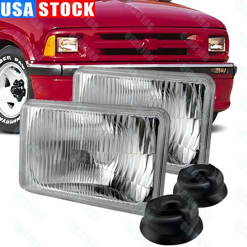 Pair For Chevrolet S10 1995 1996 1997 4x6" inch LED Headlights Housing ...