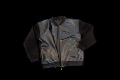 faux leather jacket 300 gsm cotton fleese on the arms and back ...