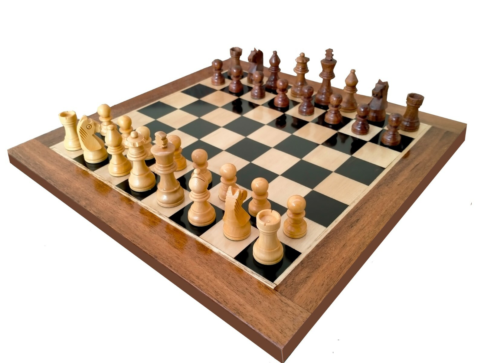 12"x12" INCH Wooden Flat Chess Board With Special Magnetic Chess Pieces ...