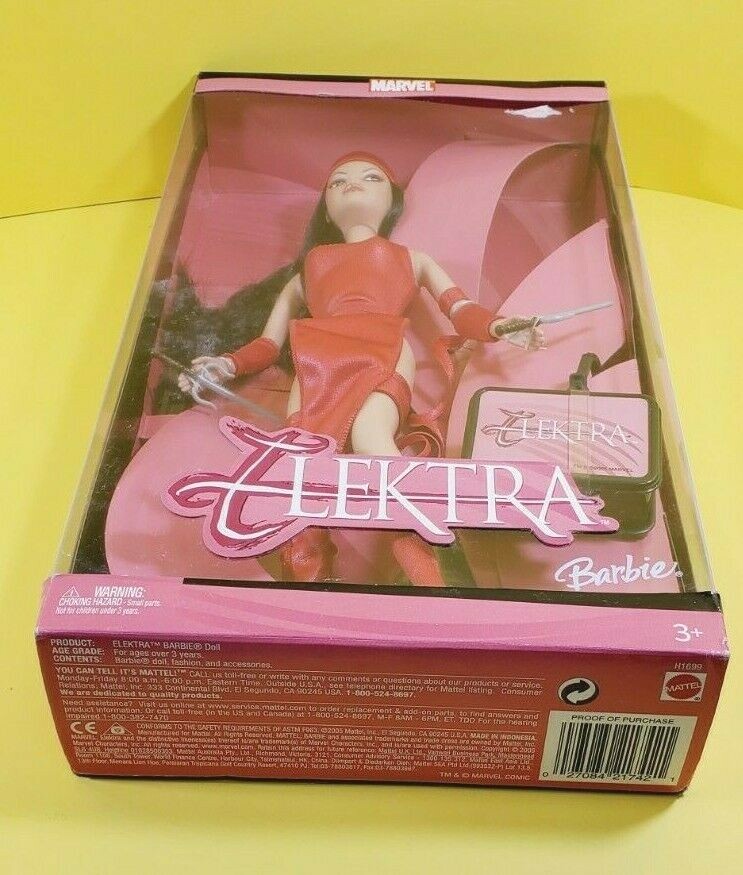 NEW 2005 Barbie Daredevil ELEKTRA Doll Marvel Mattel #H1699 | eBay