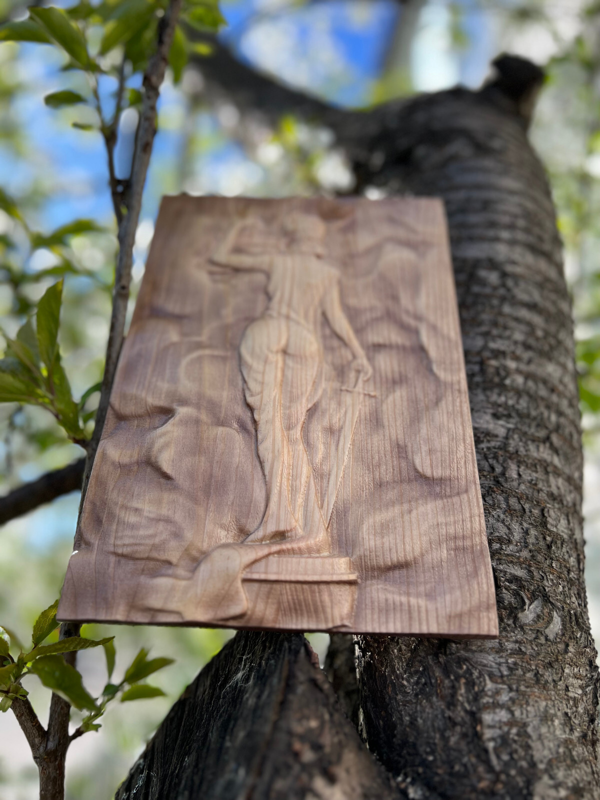 Nude Themis Goddess Of Justice Wood Carving Multicolor Picture ...