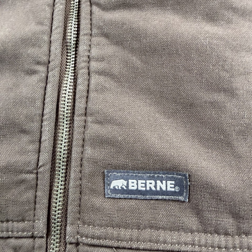 Berne Sherpa Lined Canvas Vest Adult Mens 3XL Brown Zip Up Workwear ...