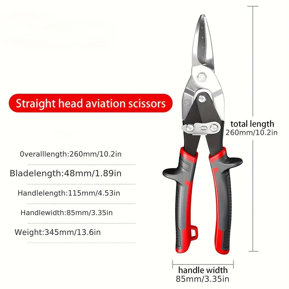 Aviation Snips - Straight & Right Cutters for Metal Sheet, Precision ...