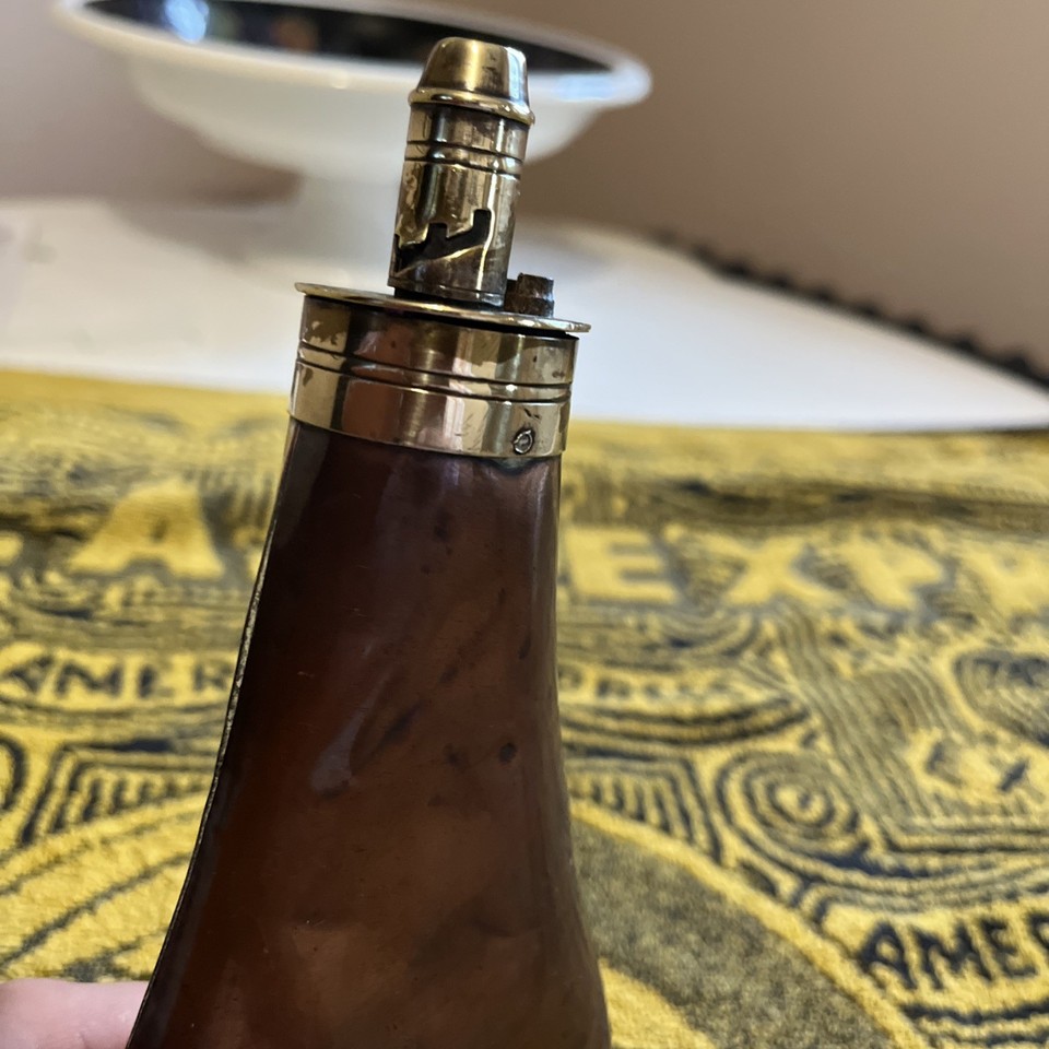 19th Century Copper and Brass Black Powder Flask For Musket | eBay