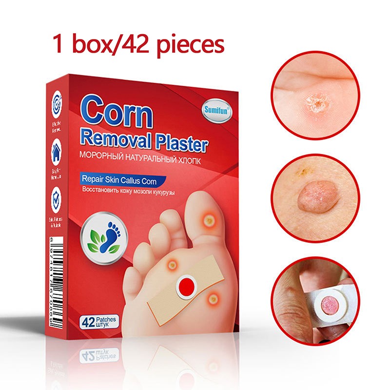 42PCS/Box Corn Patch Corn Plaster Remover Corn Toe Pads Patch Adhesive ...