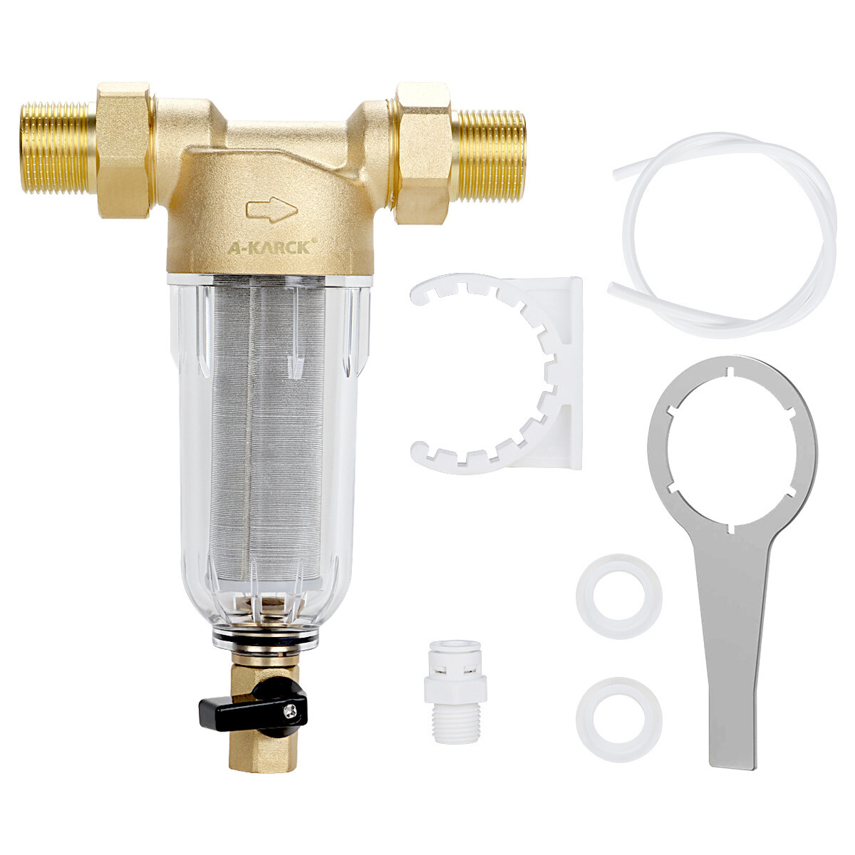 Whole House Water Pre-Filter System Reusable Spin Down Sediment Filter ...