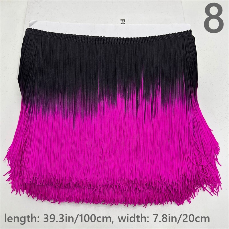 1M Gradient Tassel Two Tone Fringe Color Block Trimming for Dancewear ...