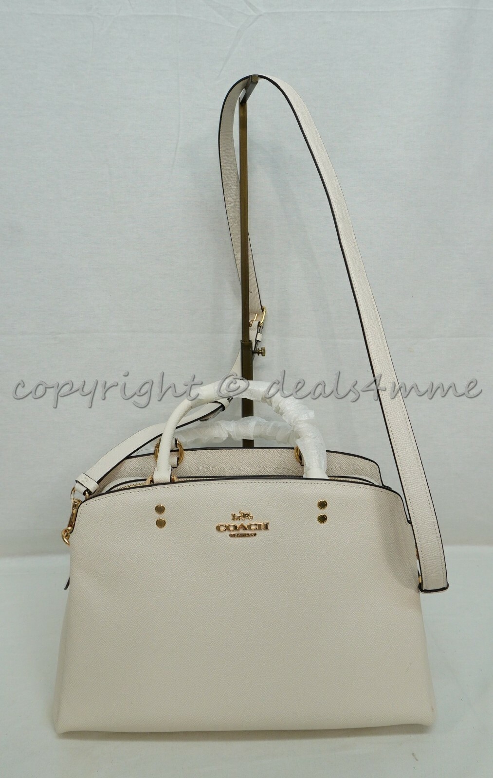 Coach 91493 Carryall Satchel Chalk Crossgrain Leather Handbag for sale ...