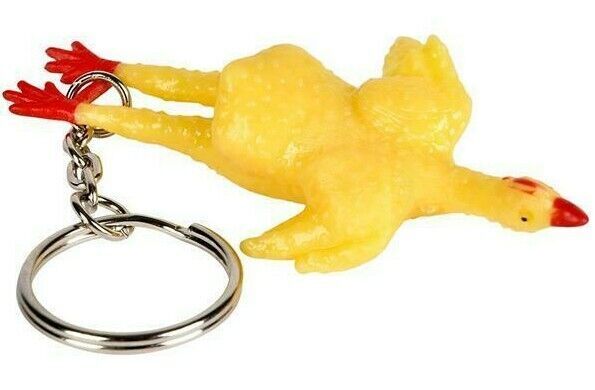 12 TOTAL 3" Rubber Stretch Rubber Chicken Key Chain - Gag Gift Joke (1 ...