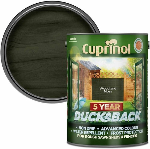 Cuprinol Ducksback 5L 5 Year All Colours Wood Shed Fence Paint Silver ...