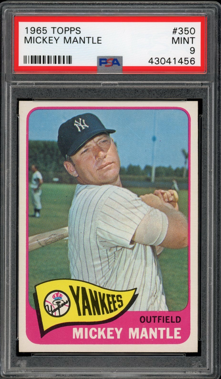 Mickey Mantle 1965 Topps Yankees Card #350 PSA 9 "High-End Centered ...