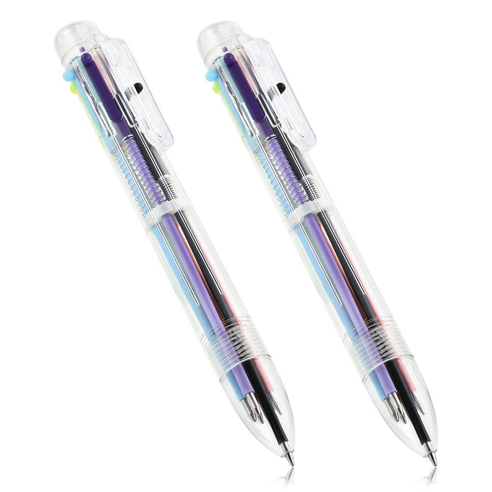 6 in 1 Color Ballpoint Pen Multi-color Ball Point Pen School Office ...