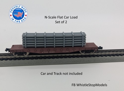N Scale Small Pipe Flat Car Load Set of 2 N9005 | eBay