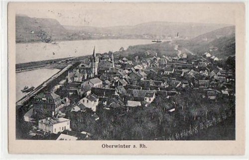 39056407 - Oberwinter mit Gesamtansicht gelaufen von 1918. Leichte ...