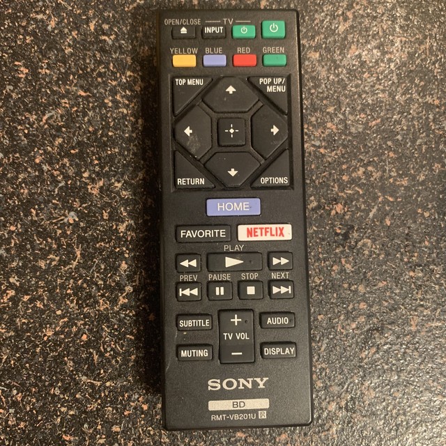 Genuine OEM Sony Blu-ray Remote Control BD Rmt-vb201u Ra7 for sale ...