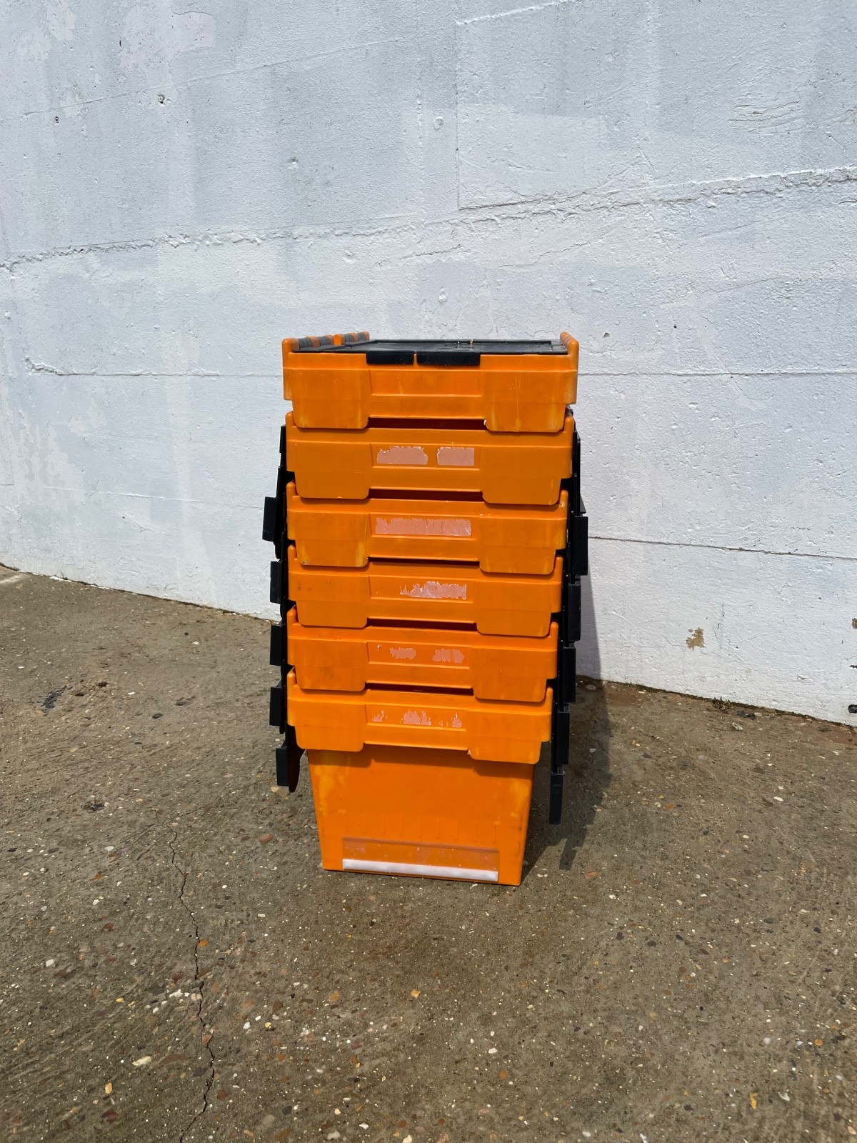 6 x 32ltr Heavy Duty Plastic Storage Tote Boxes 48 x 32 x 30cm ALC ...