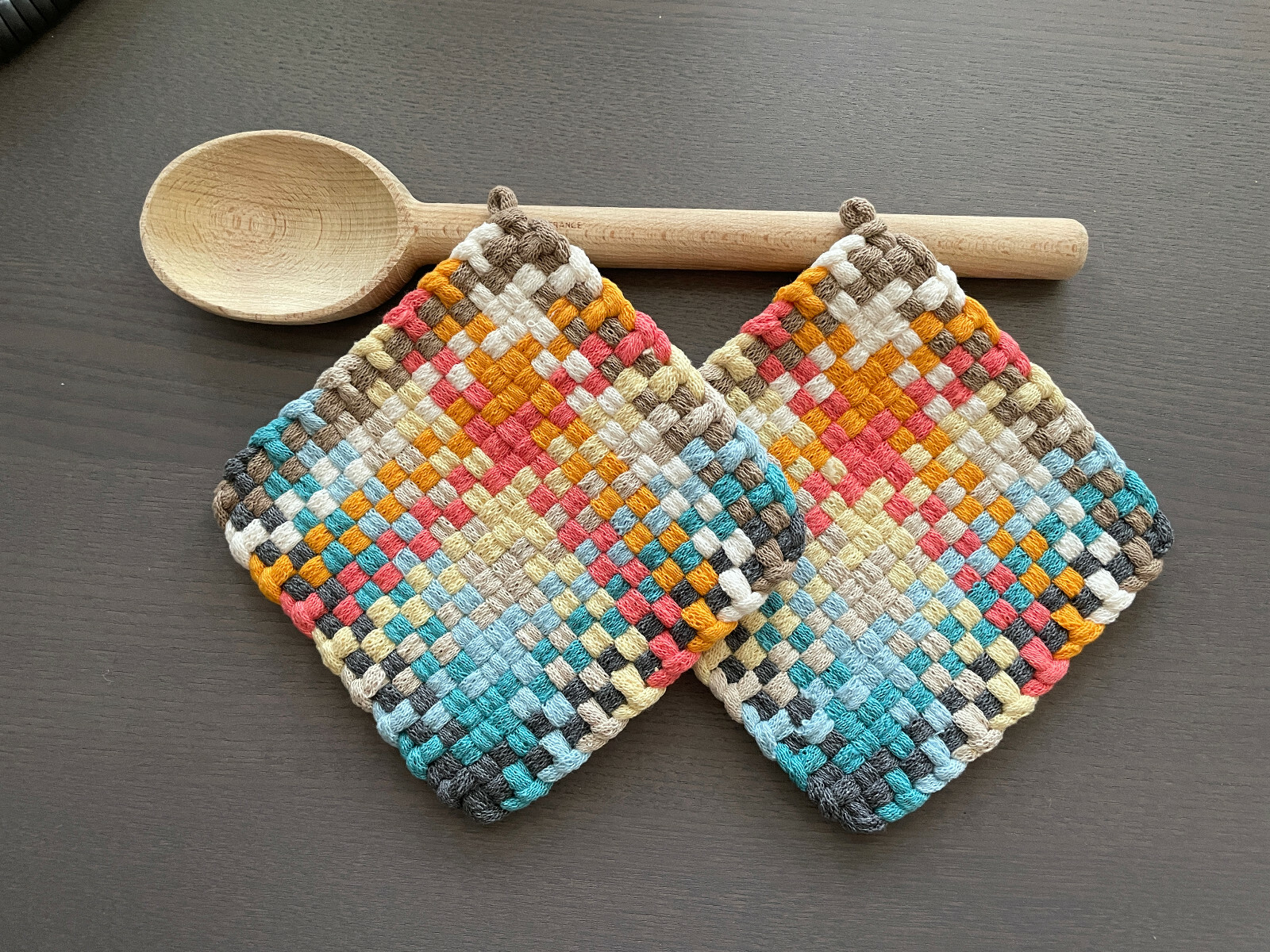 Heirloom Quality Handmade Set Potholders Cotton Woven Loom Hot Pads ...