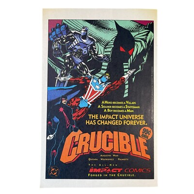 Crucible DC Comics Print Ad 1992 6.5x10" Vintage 90s Book Impact | eBay