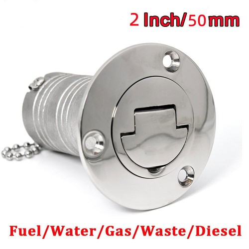 Boat Marine 2" Keyless Cap Gas Fuel Tank Deck Fill Filler 316 Stainless ...