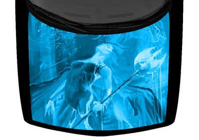Light Blue Fire Goddess Fantasy Truck Car Vinyl Decal Graphic Hood Wrap ...